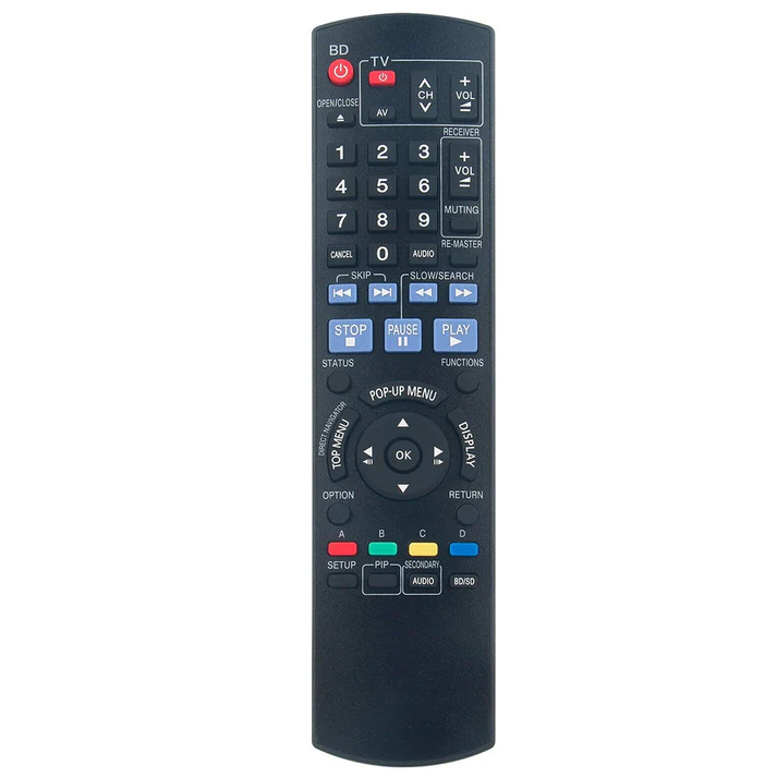 N2QAYB000185 Replacement Remote for Panasonic Blu-ray DVD Players